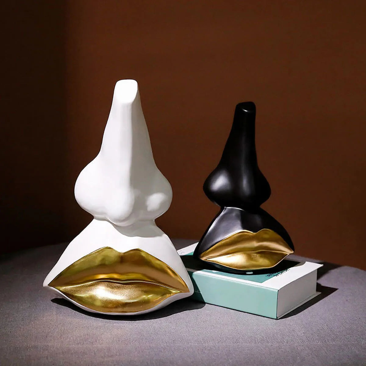 Ceramic Nose Lips Human Face Abstract Sculpture