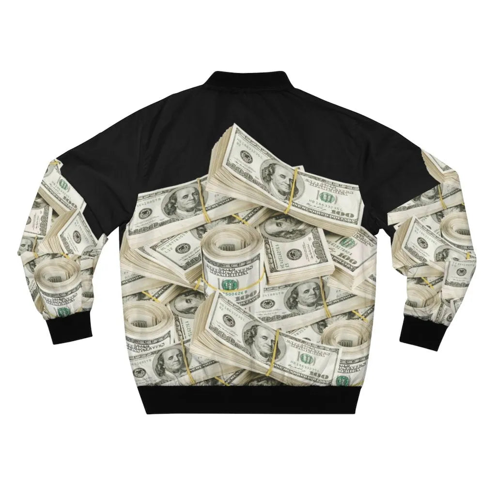 Get Noticed with Our Boss Cash Money Dollar Bill Bomber Jacket