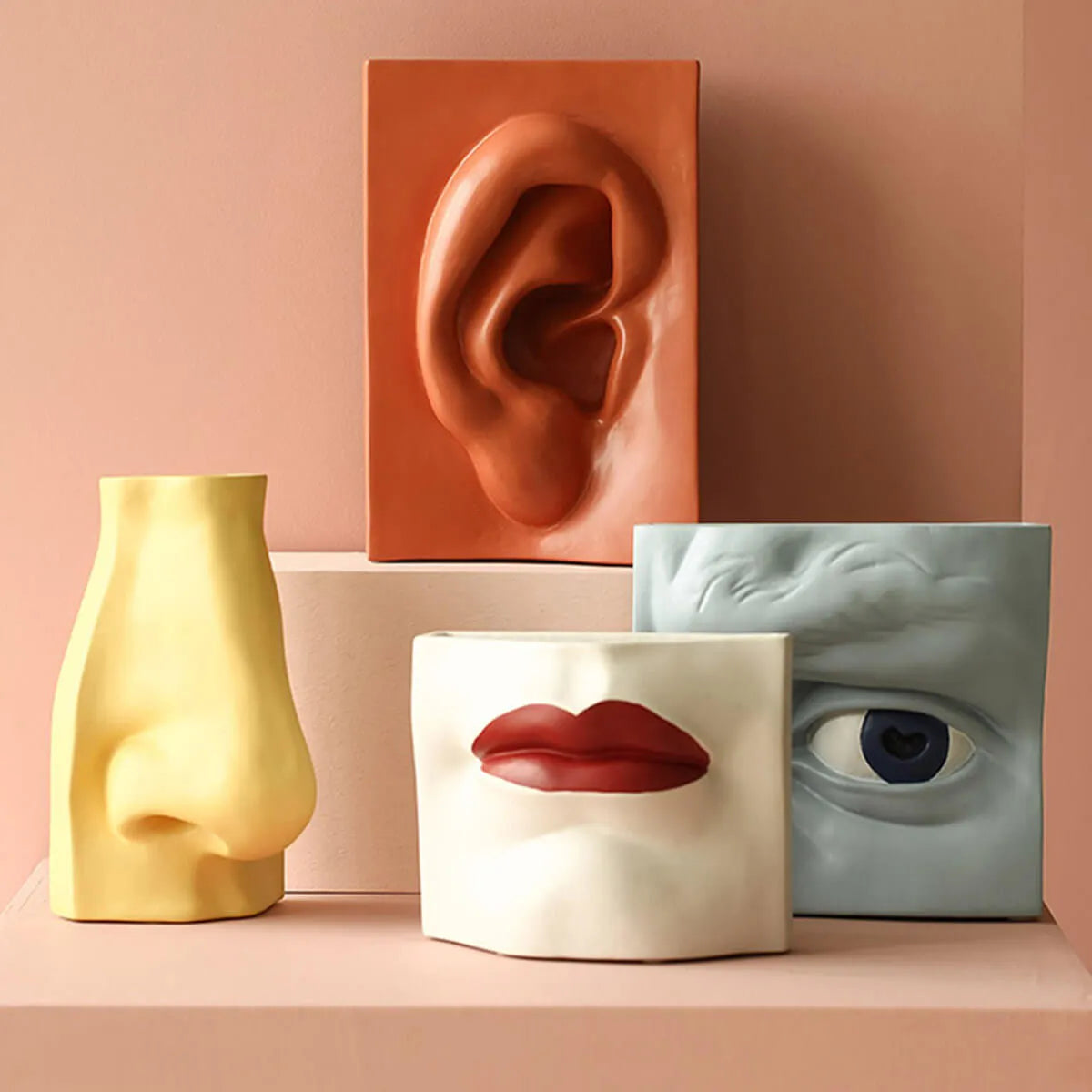 Facial Ear Nose Eye Mouth Flower Insert Art Vases